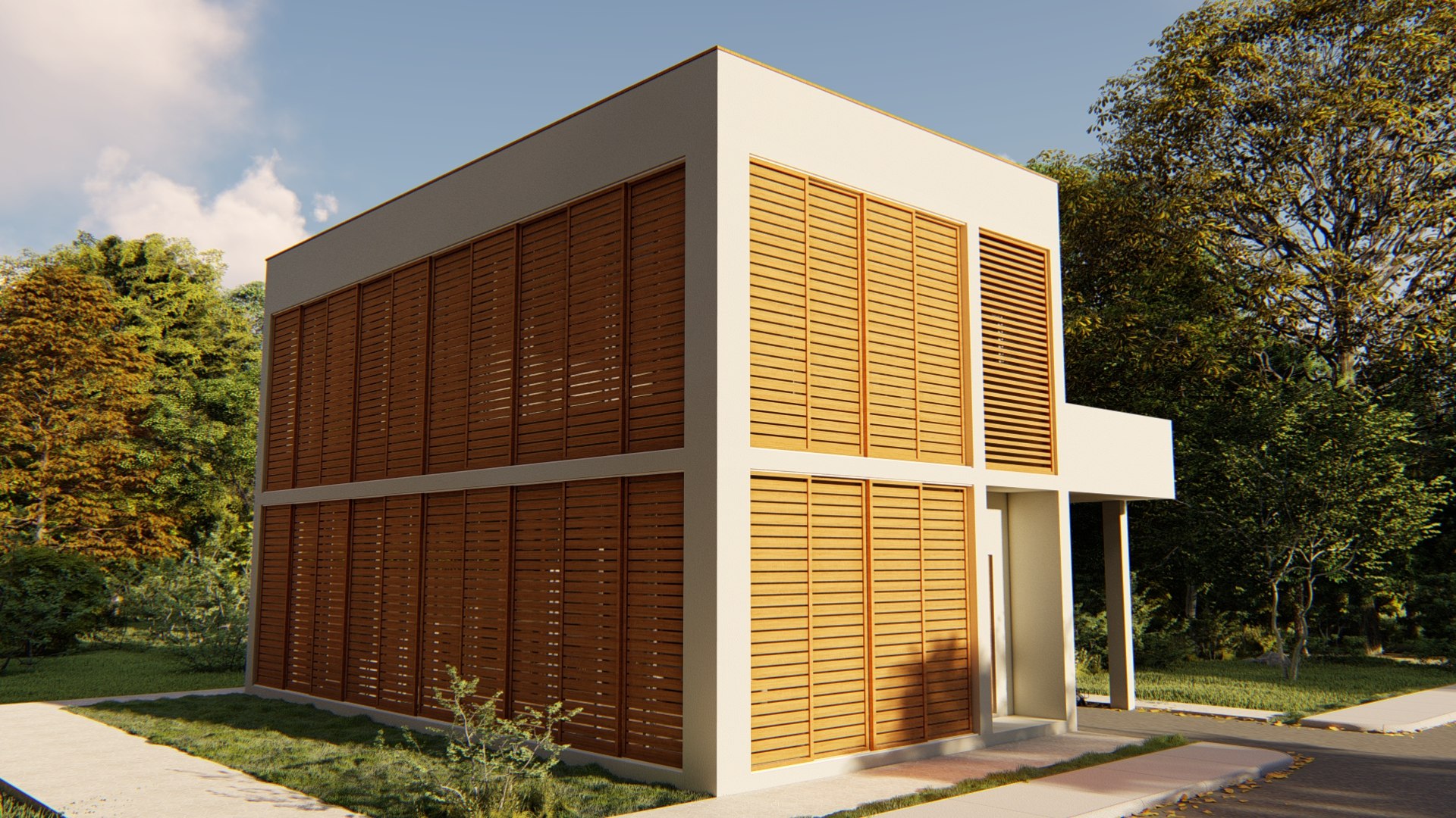 2 Storey House Exterior Render 3D - TurboSquid 1749730