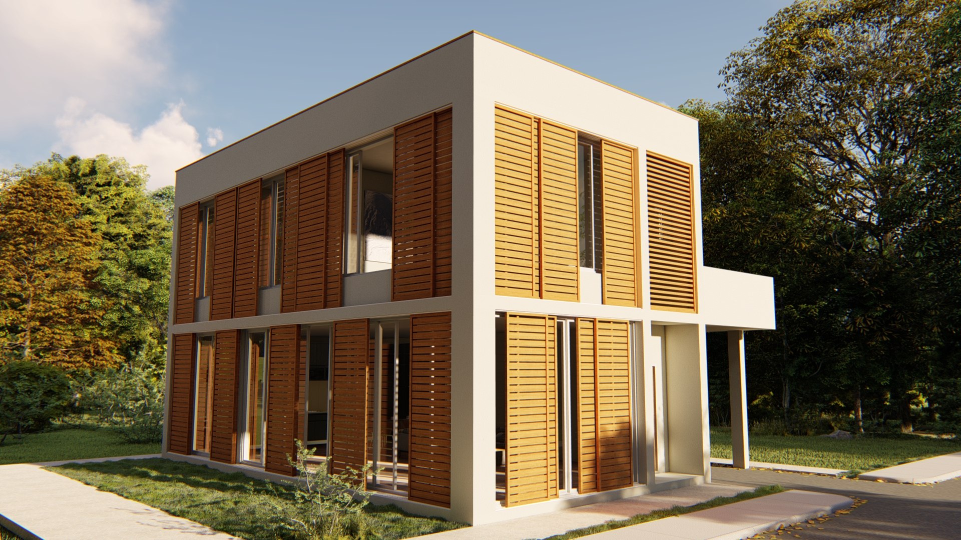 2 Storey House Exterior Render 3D - TurboSquid 1749730