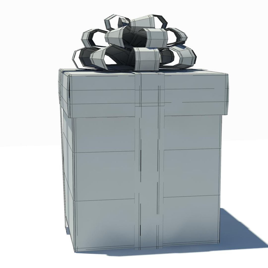 3d Box Gift White