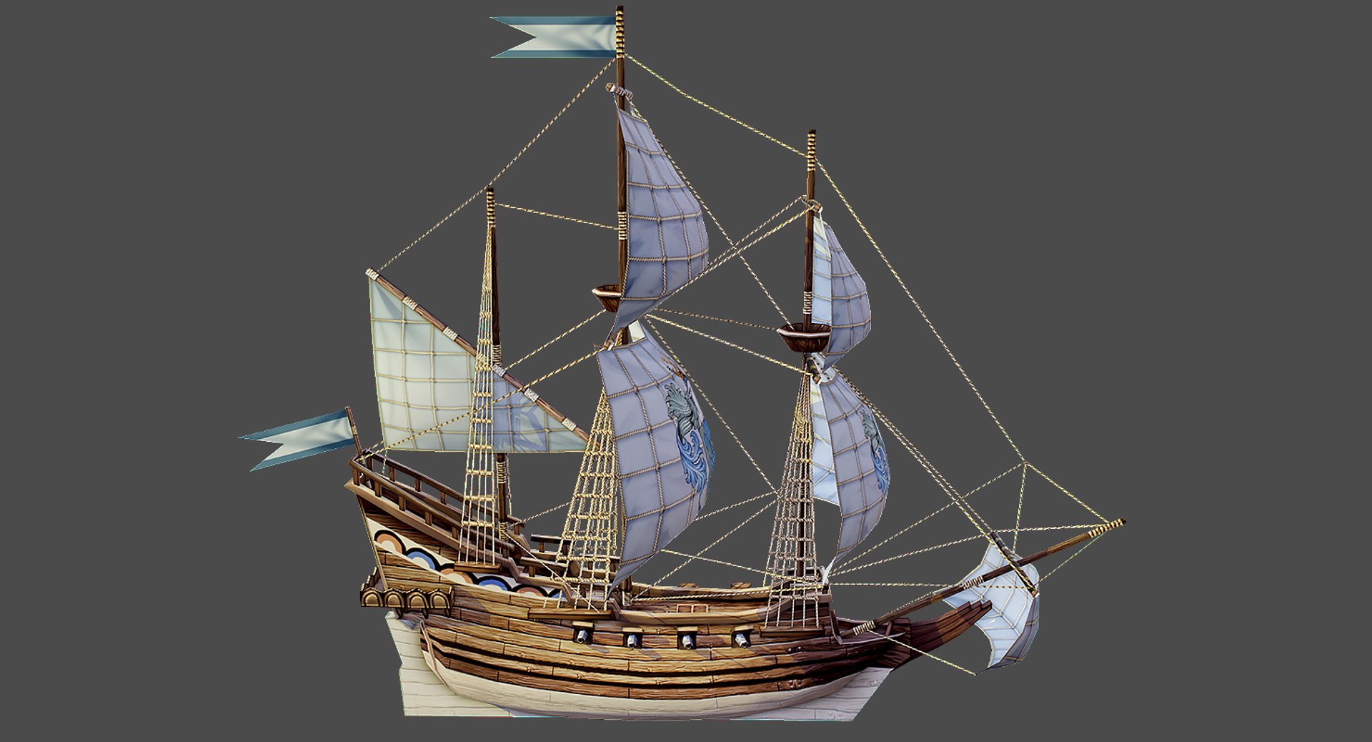 Cartoon Fluyt 3d Model