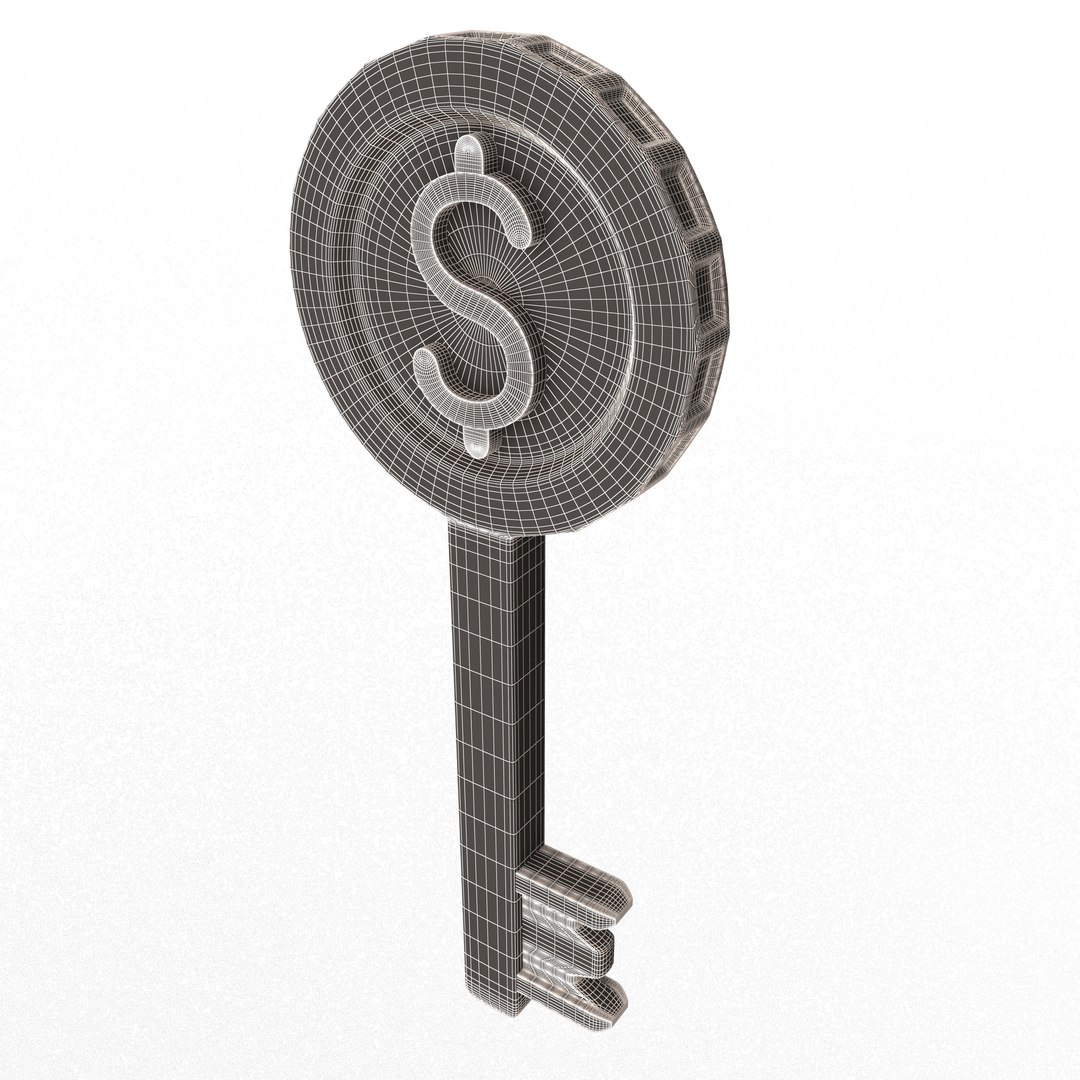 3D Model Key With Dollar Coin Cartoon - TurboSquid 2028885