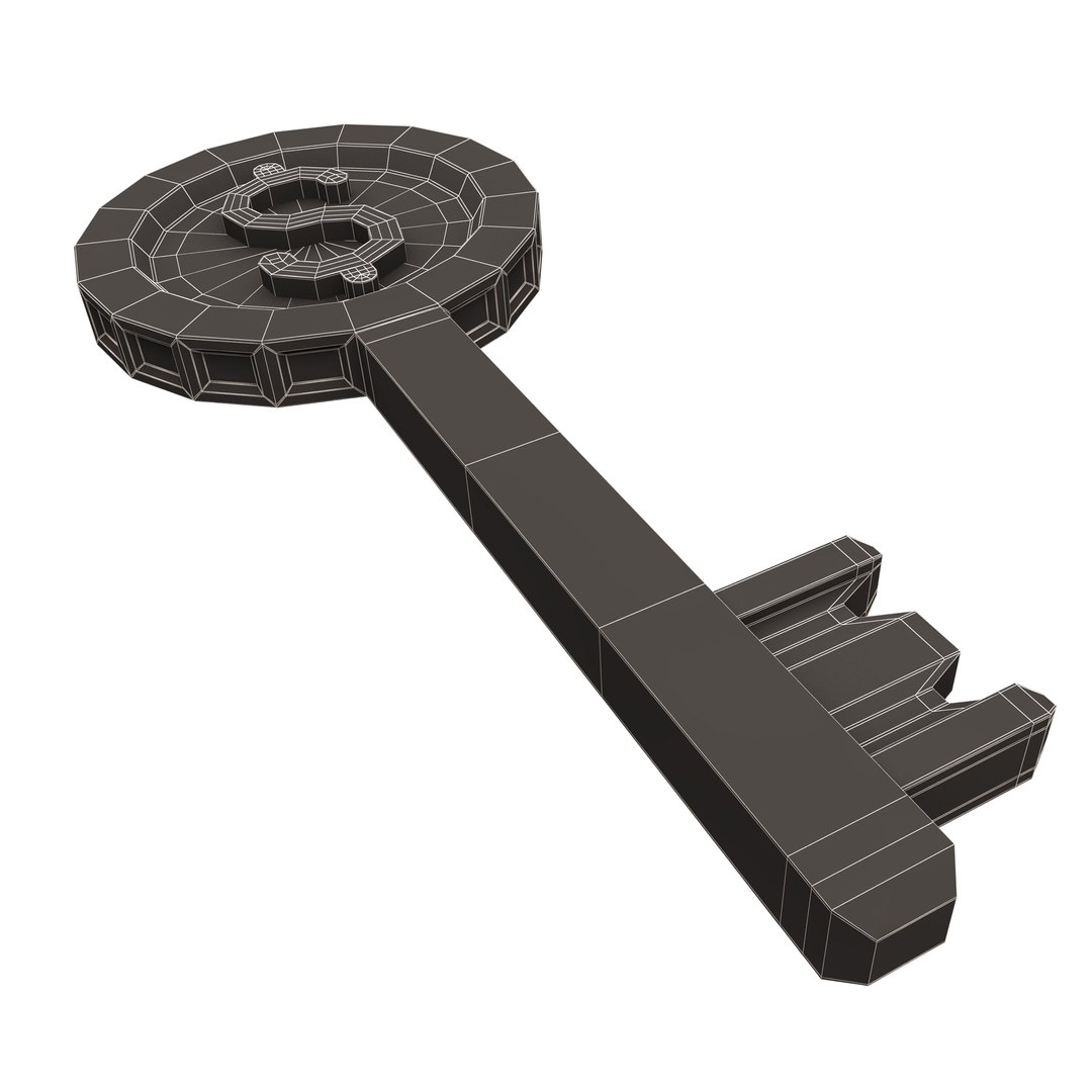 3D Model Key With Dollar Coin Cartoon - TurboSquid 2028885