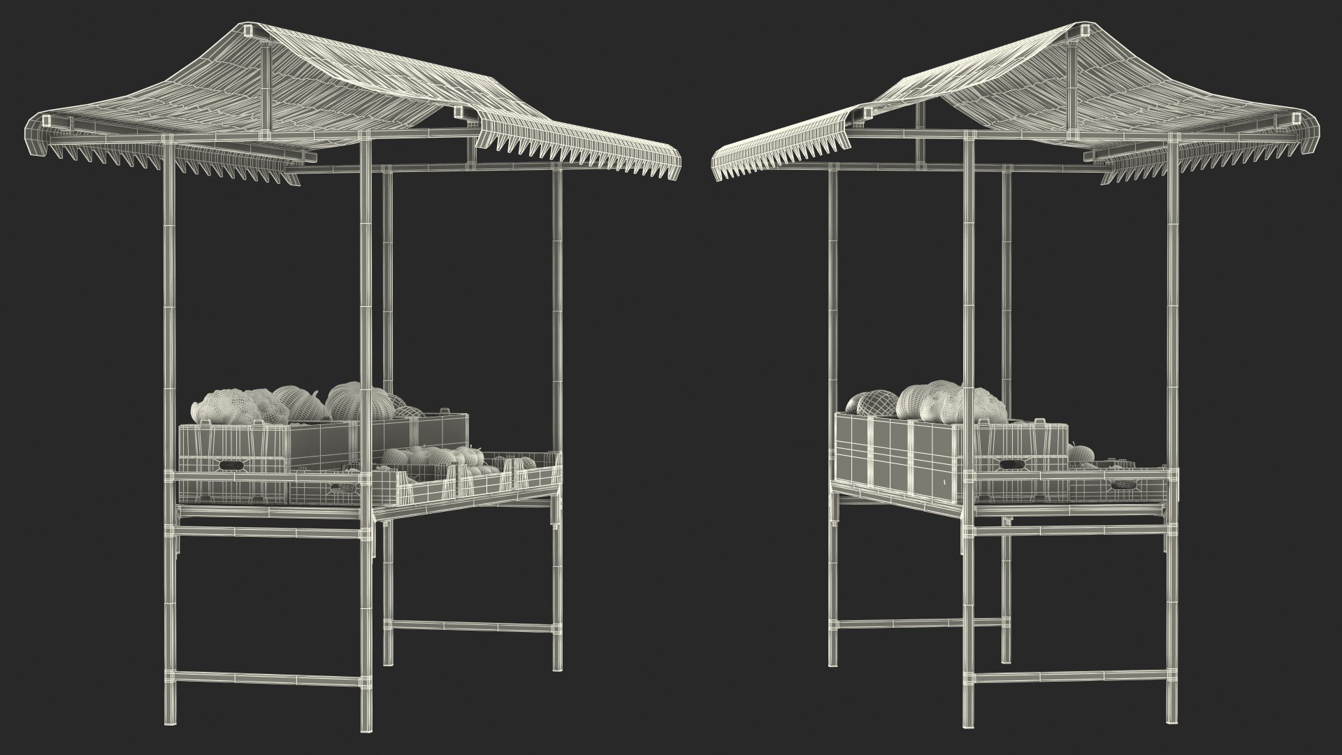 Market Stall With Vegetables model - TurboSquid 1863174