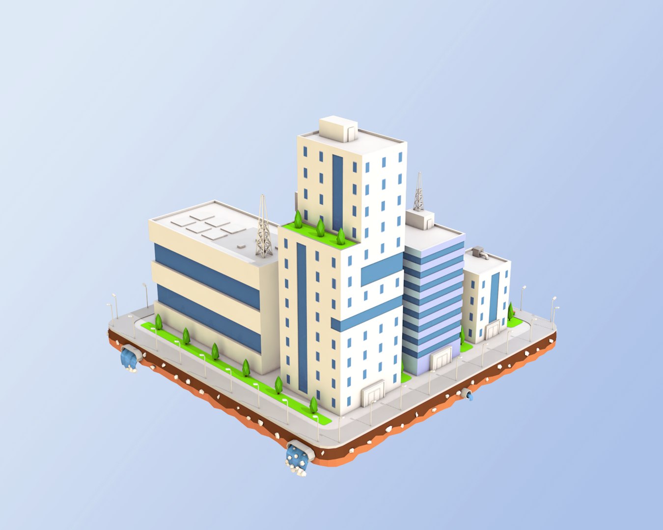 3D City Block Buildings Factory - TurboSquid 1253578