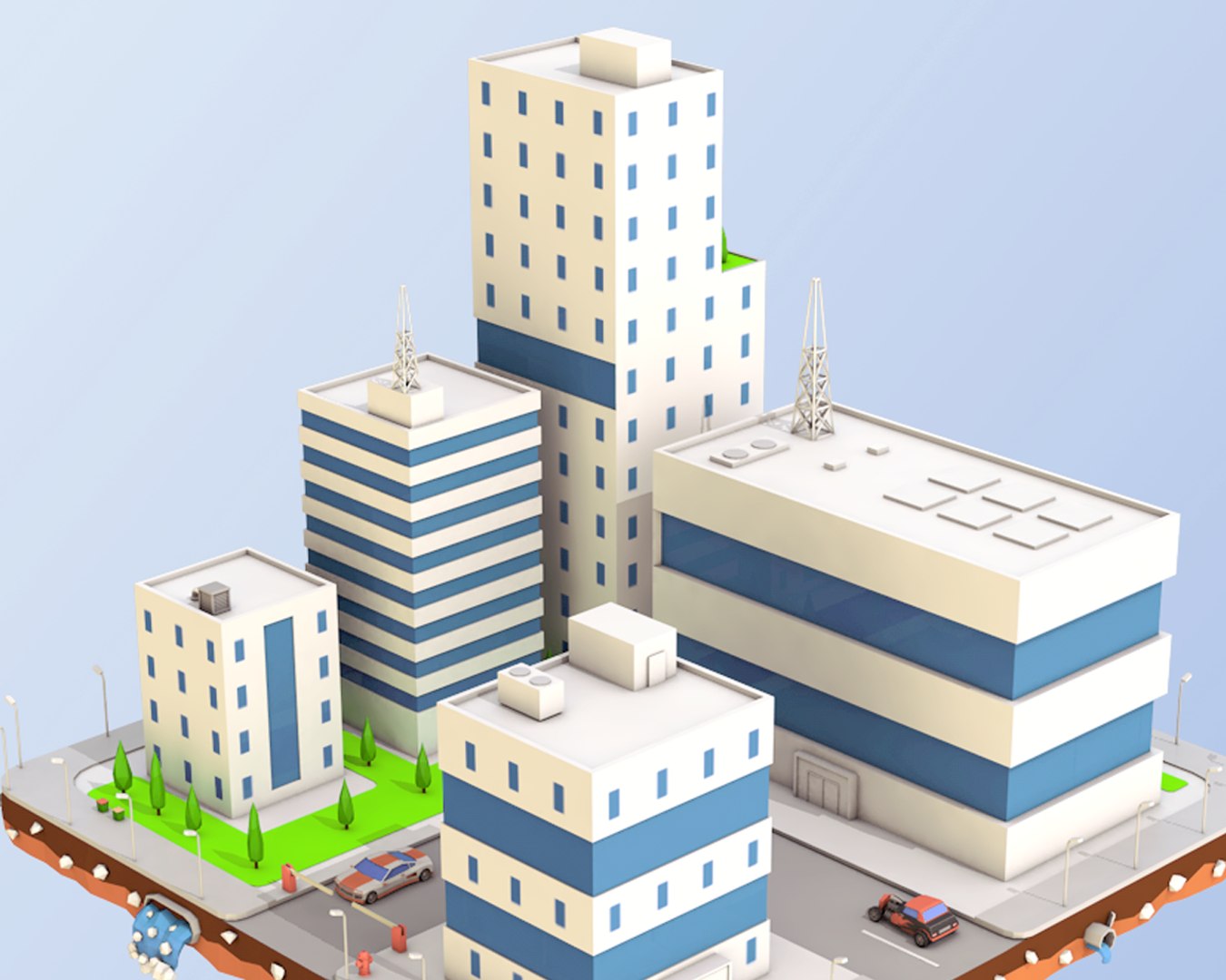 3D City Block Buildings Factory - TurboSquid 1253578