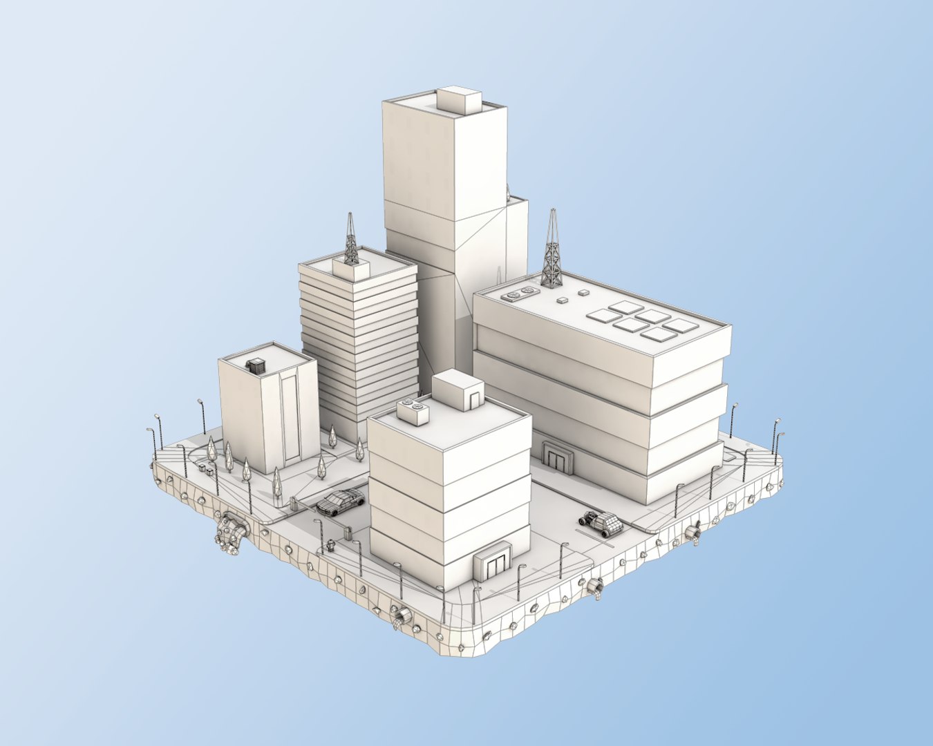 3D City Block Buildings Factory - TurboSquid 1253578