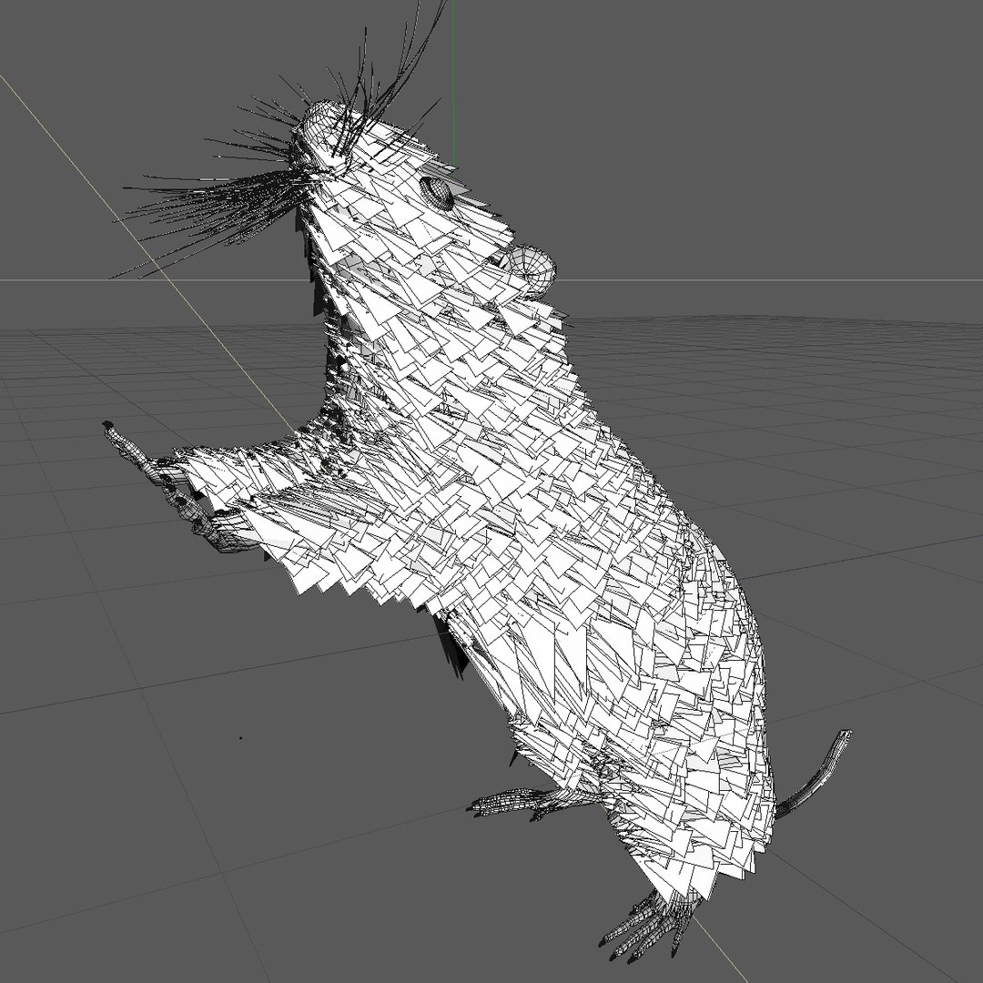 Black Mouse Rat Standing 3d Model
