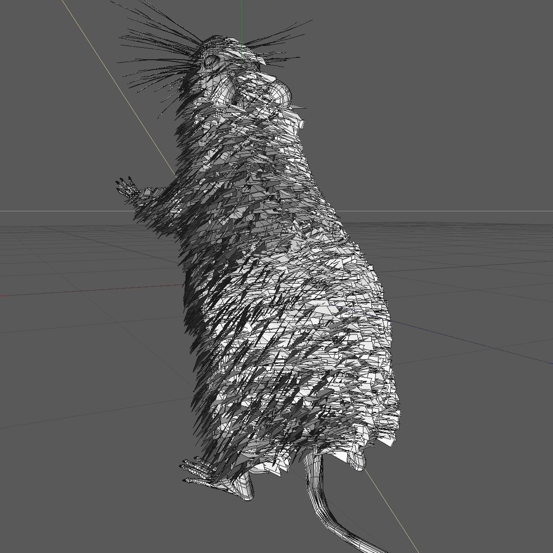 Black Mouse Rat Standing 3d Model