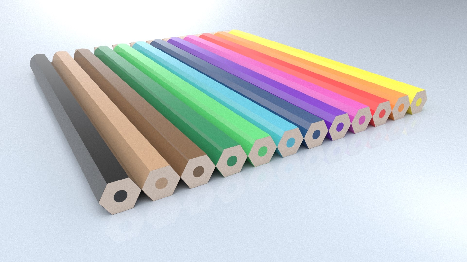 Set 12 Colored Pencils 3D Model - TurboSquid 1718534