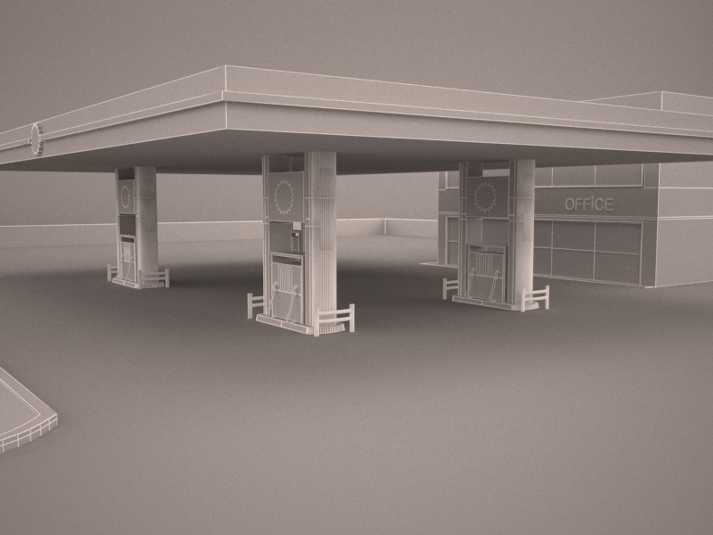 3D Gas Station Building Architecture - TurboSquid 1424816