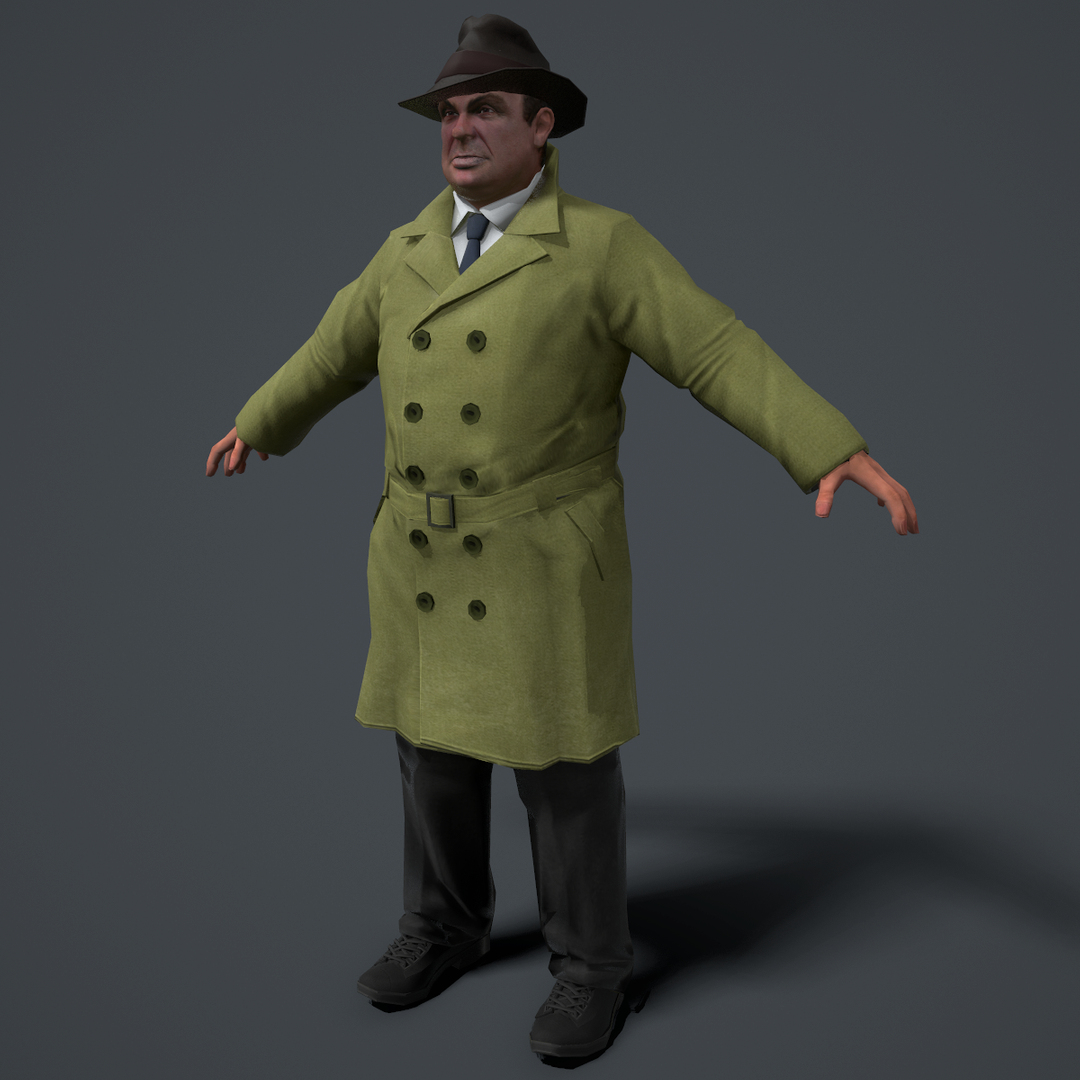 Noir detective character 3D - TurboSquid 1510419