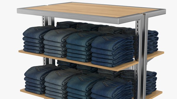 modelo 3d Exhibición de góndola de jeans - TurboSquid 2009713