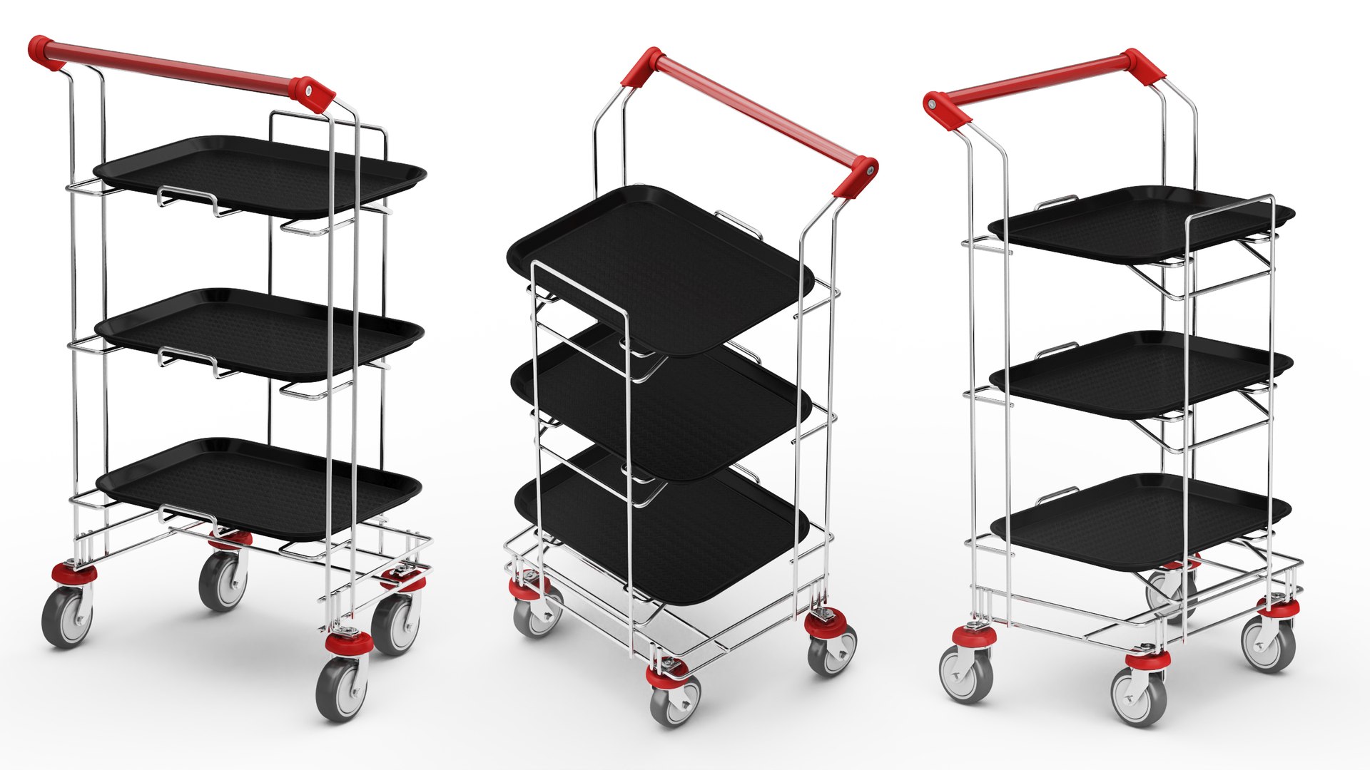3D Model Tray Cart With Black Trays - TurboSquid 2022321