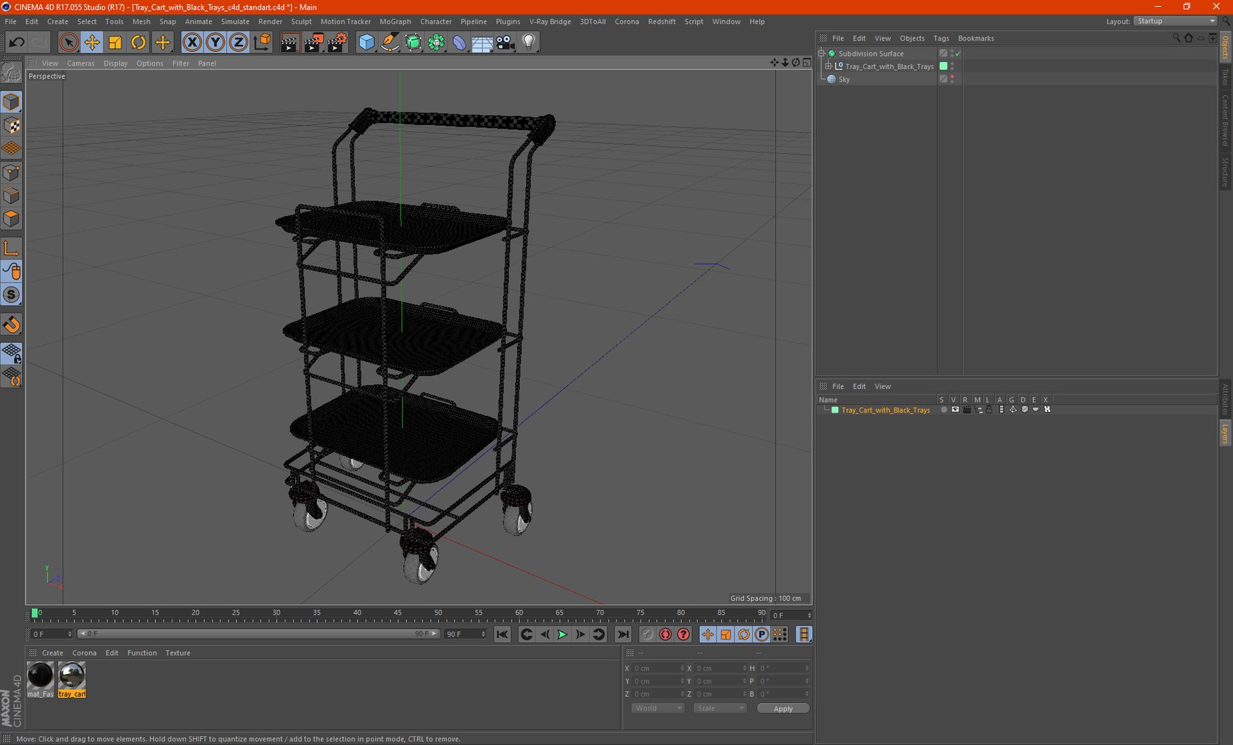 3D Model Tray Cart With Black Trays - TurboSquid 2022321
