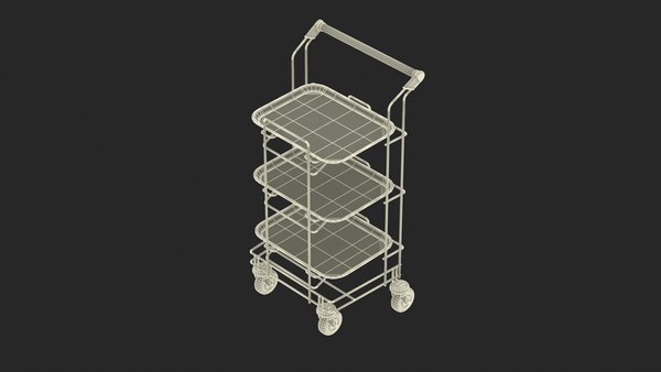 3D model Tray Cart with Black Trays - TurboSquid 2022321
