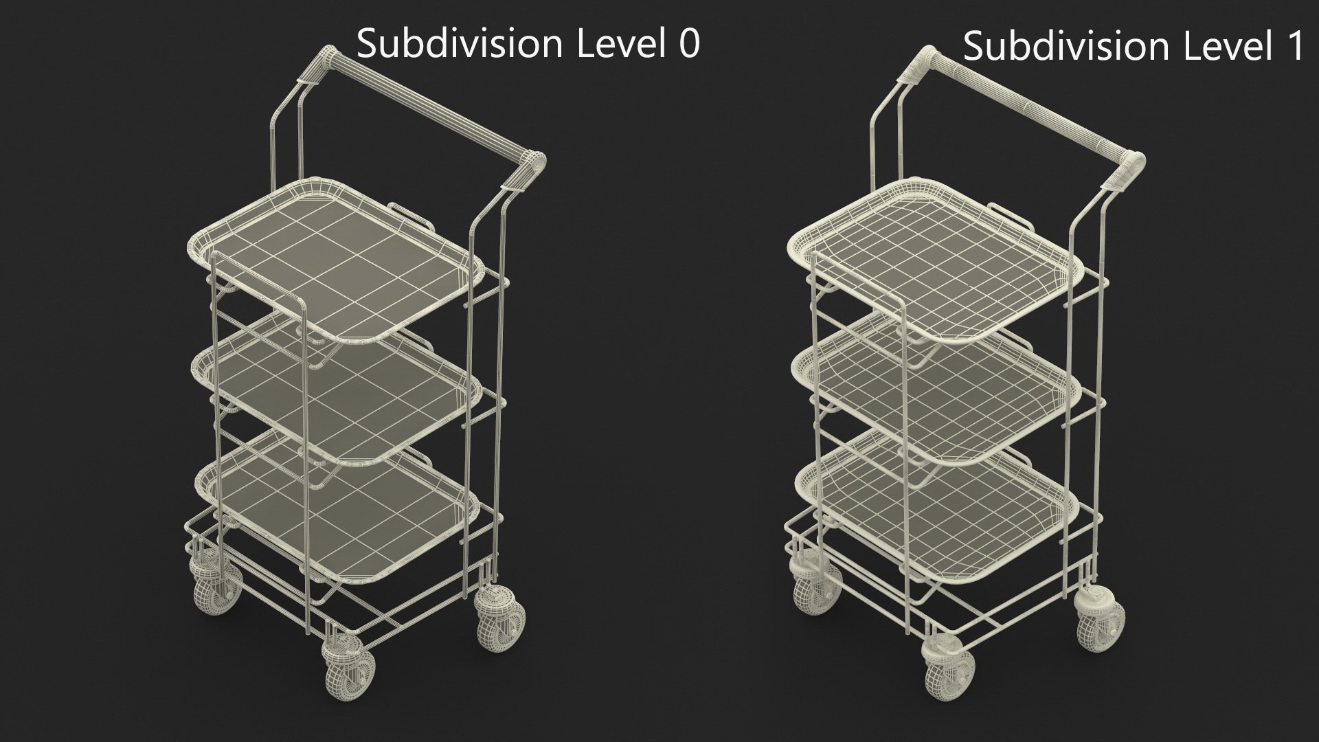 3D Model Tray Cart With Black Trays - TurboSquid 2022321