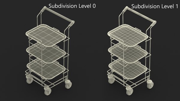 3D model Tray Cart with Black Trays - TurboSquid 2022321