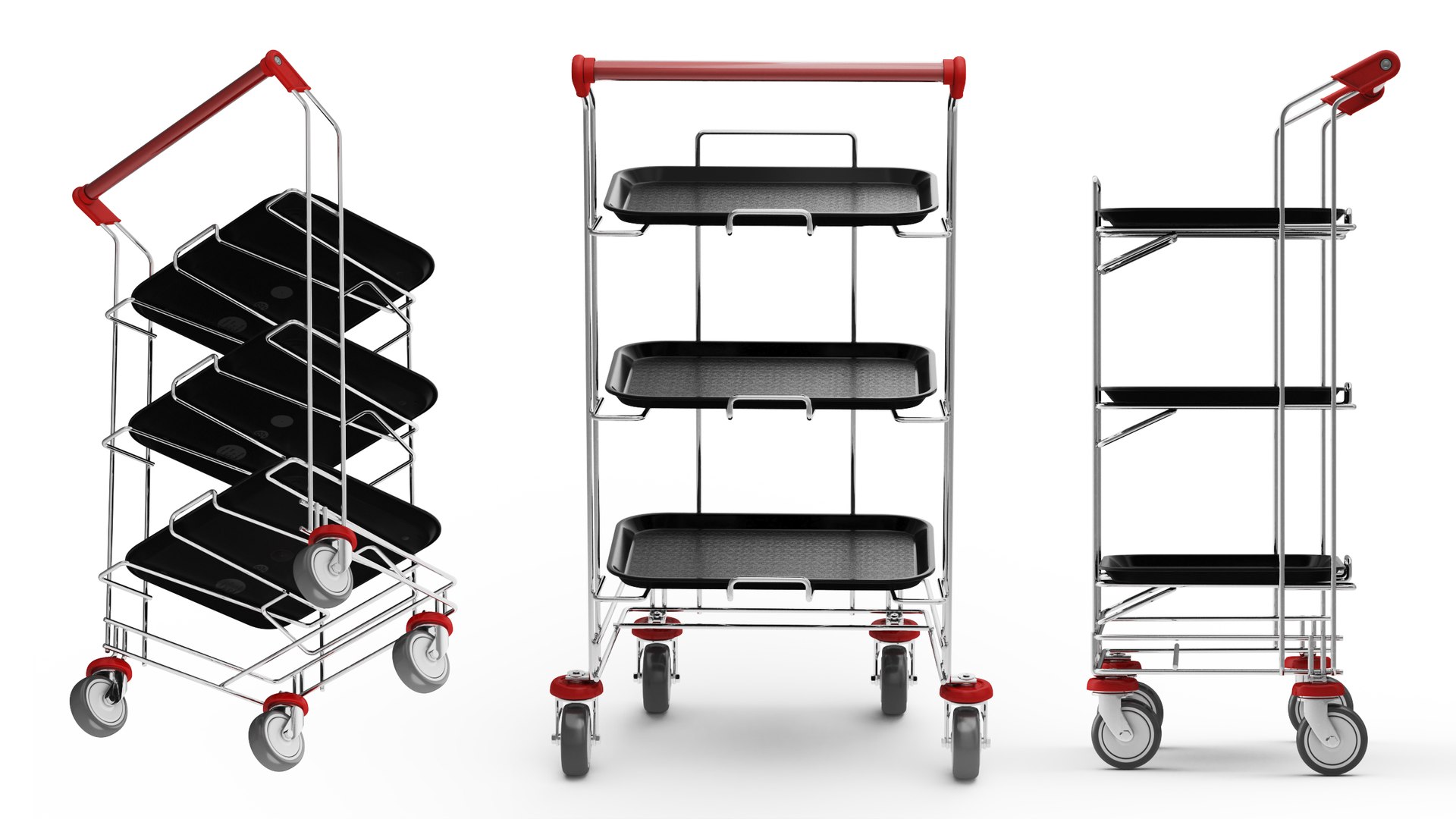 3D Model Tray Cart With Black Trays - TurboSquid 2022321