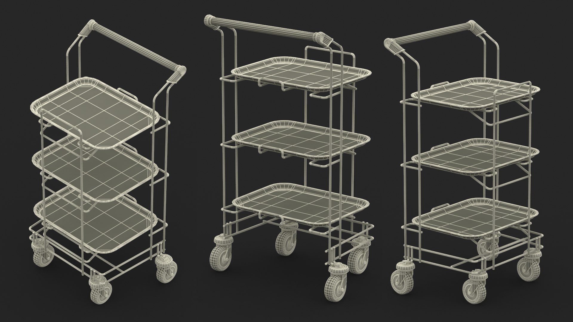 3D Model Tray Cart With Black Trays - TurboSquid 2022321