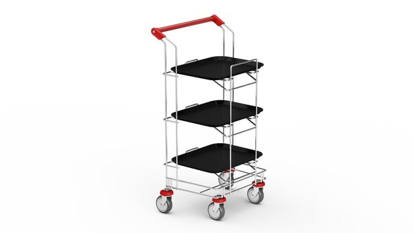 3D model Tray Cart with Black Trays - TurboSquid 2022321