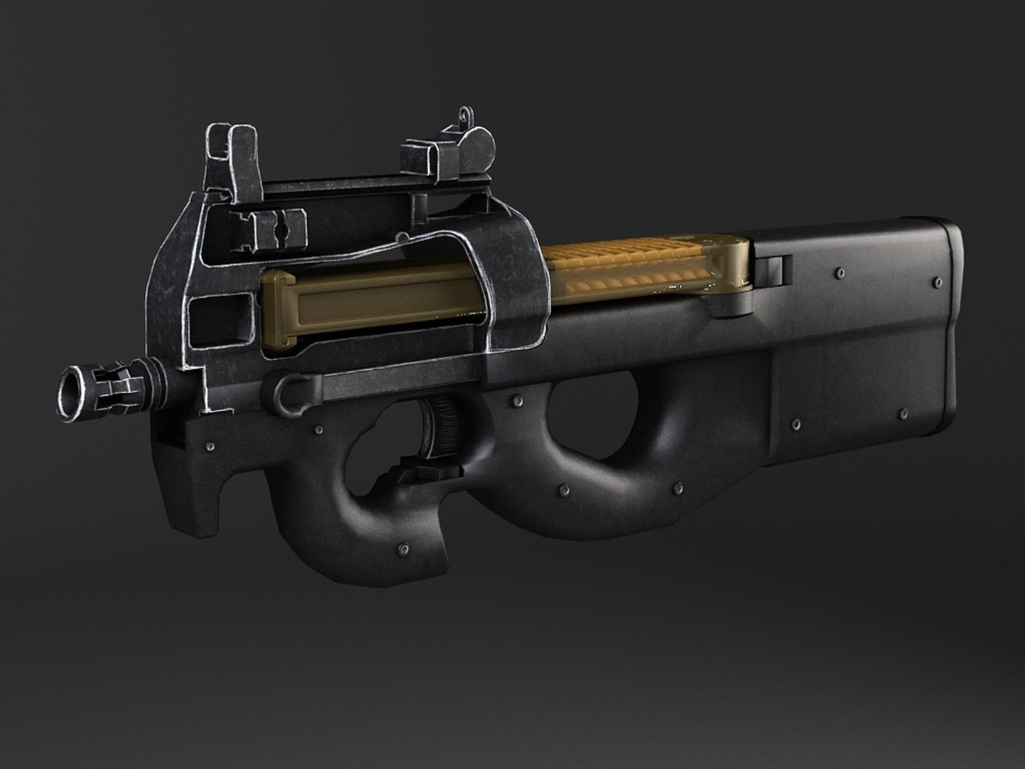 3d fn p90 submachine