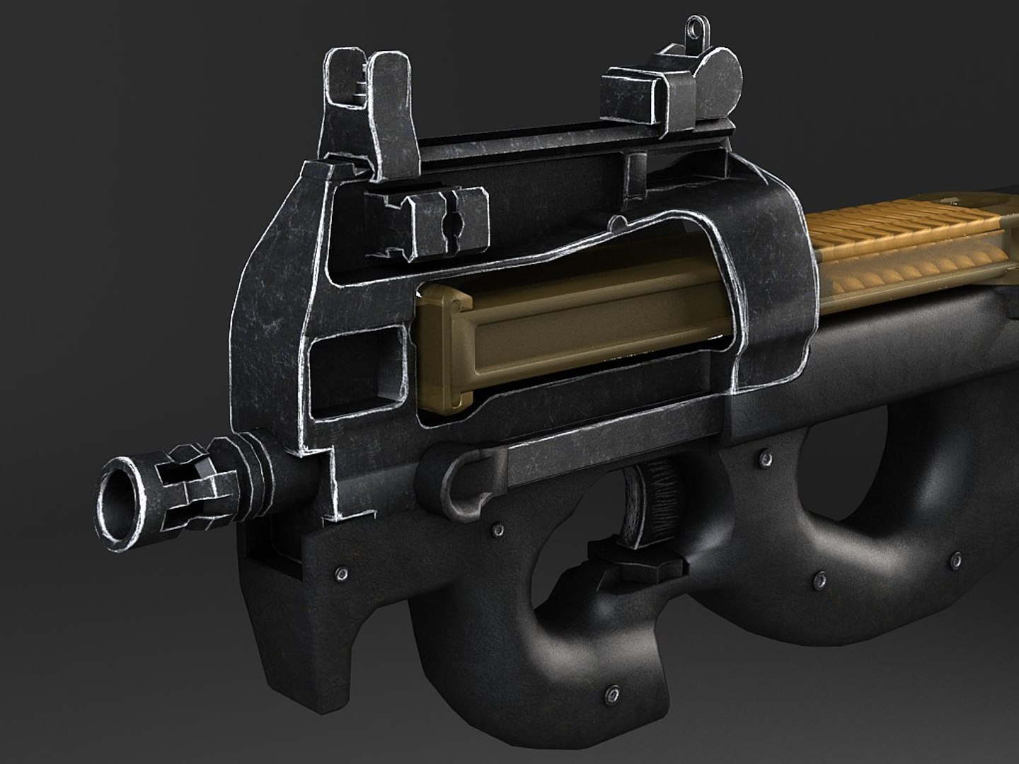 3d Fn P90 Submachine