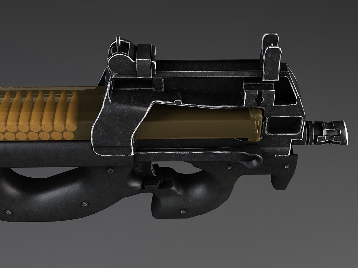 3d fn p90 submachine