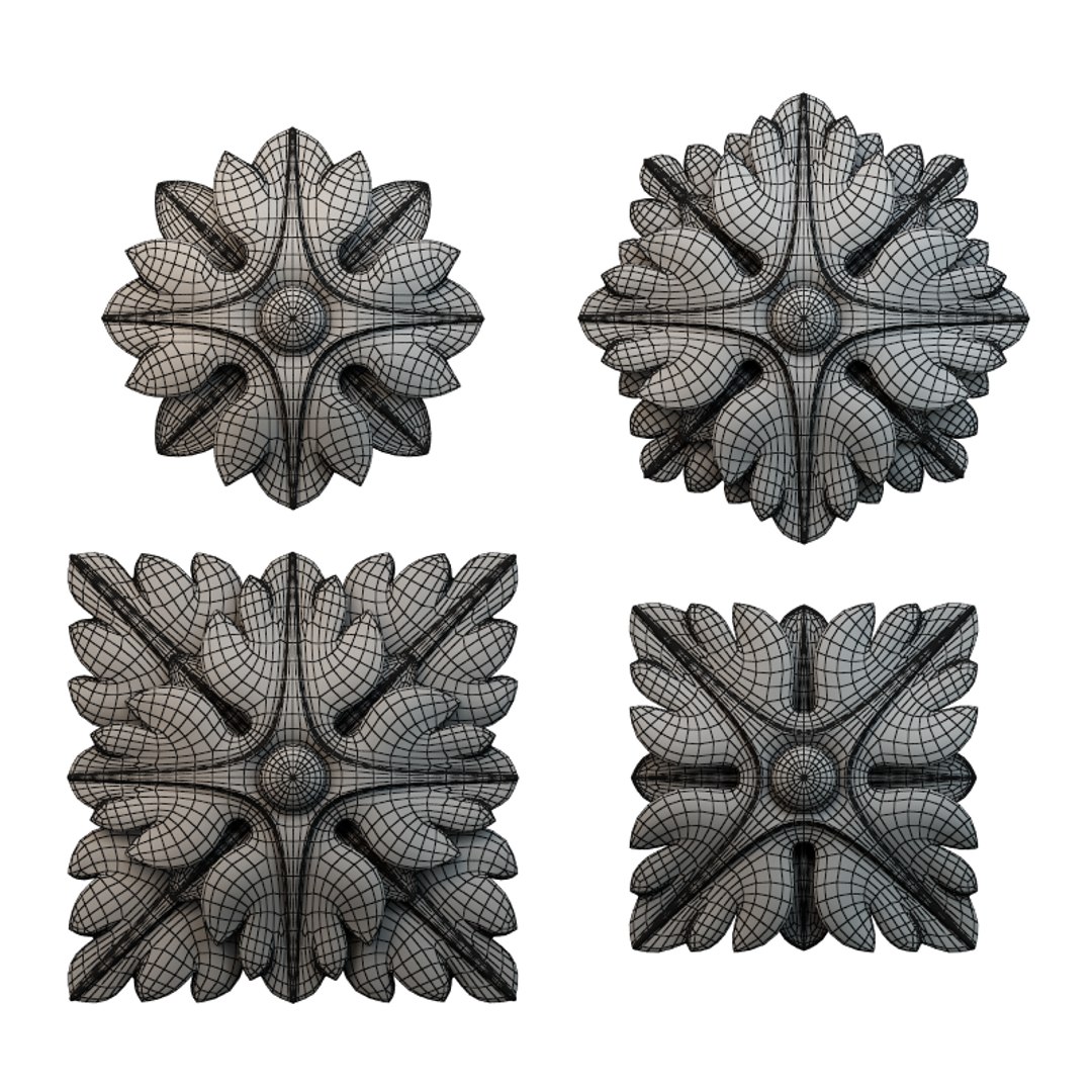 3D Square Rosettes Model - TurboSquid 1393484
