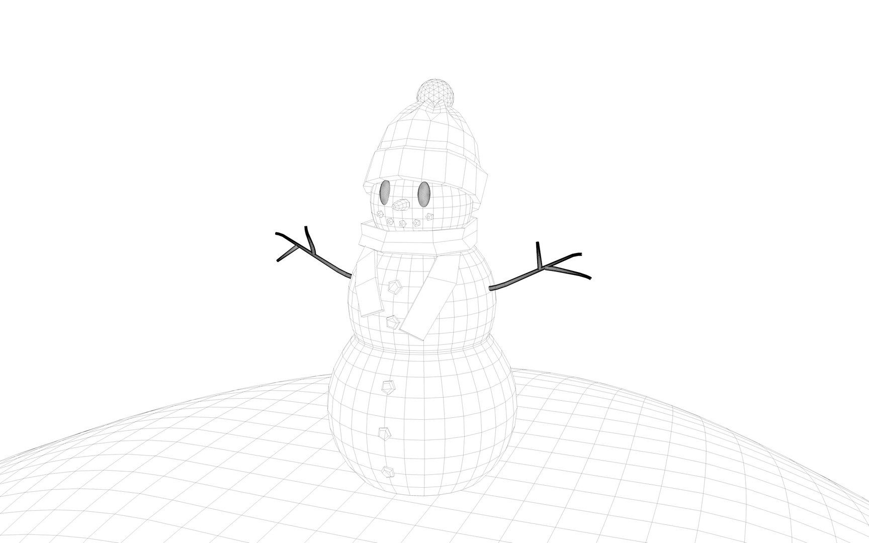 3D Model Cute Stylized Snowman PBR For Blender Cinema4D And Other ...
