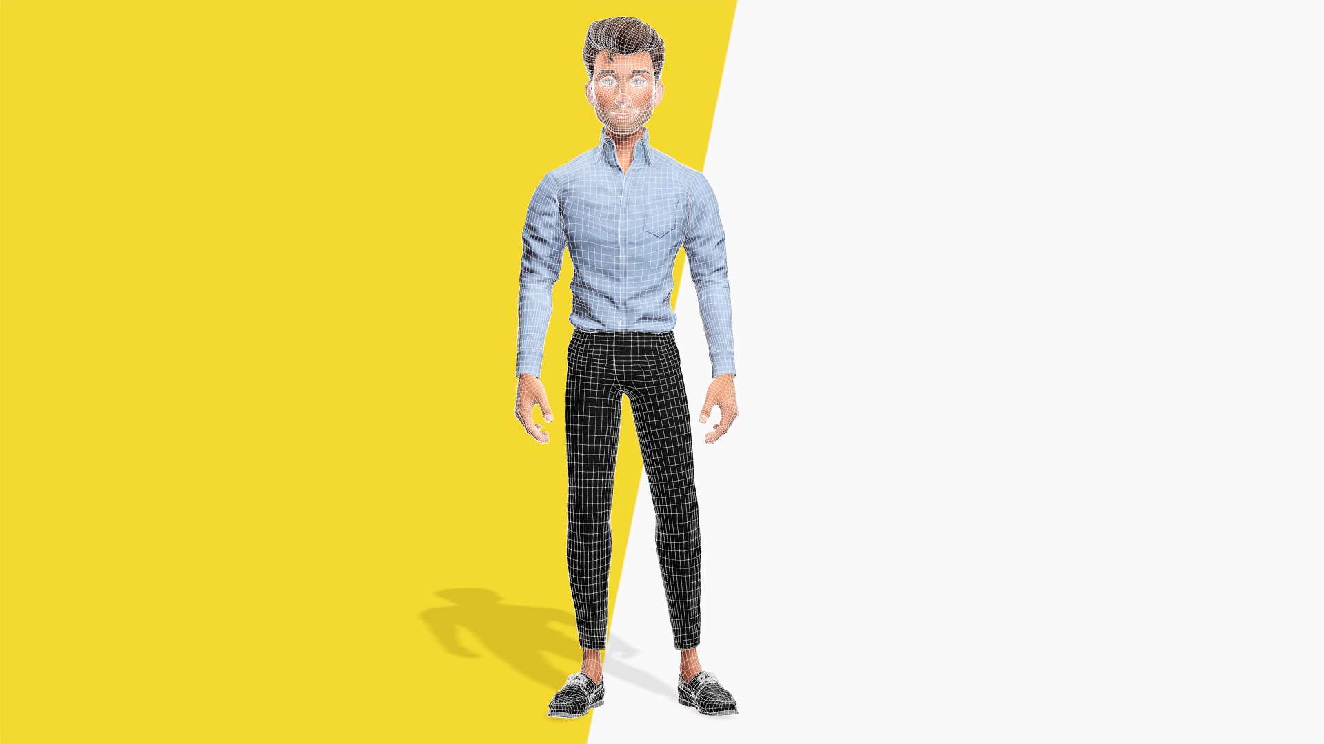 Classic Cartoon Man Rigged model RealTime Male 3D toon Low-poly 3D ...