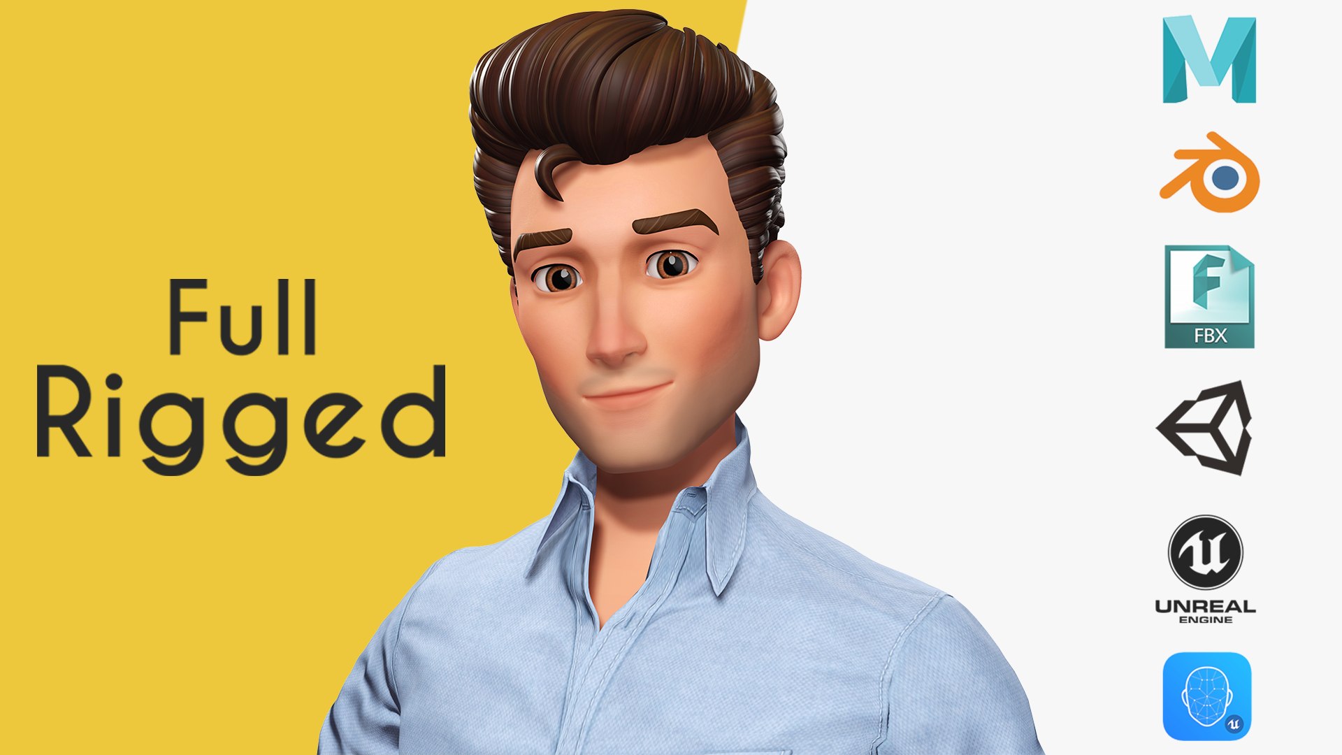 Classic Cartoon Man Rigged Model Realtime Male 3d Toon Low Poly 3d Model 3d Turbosquid 2112981