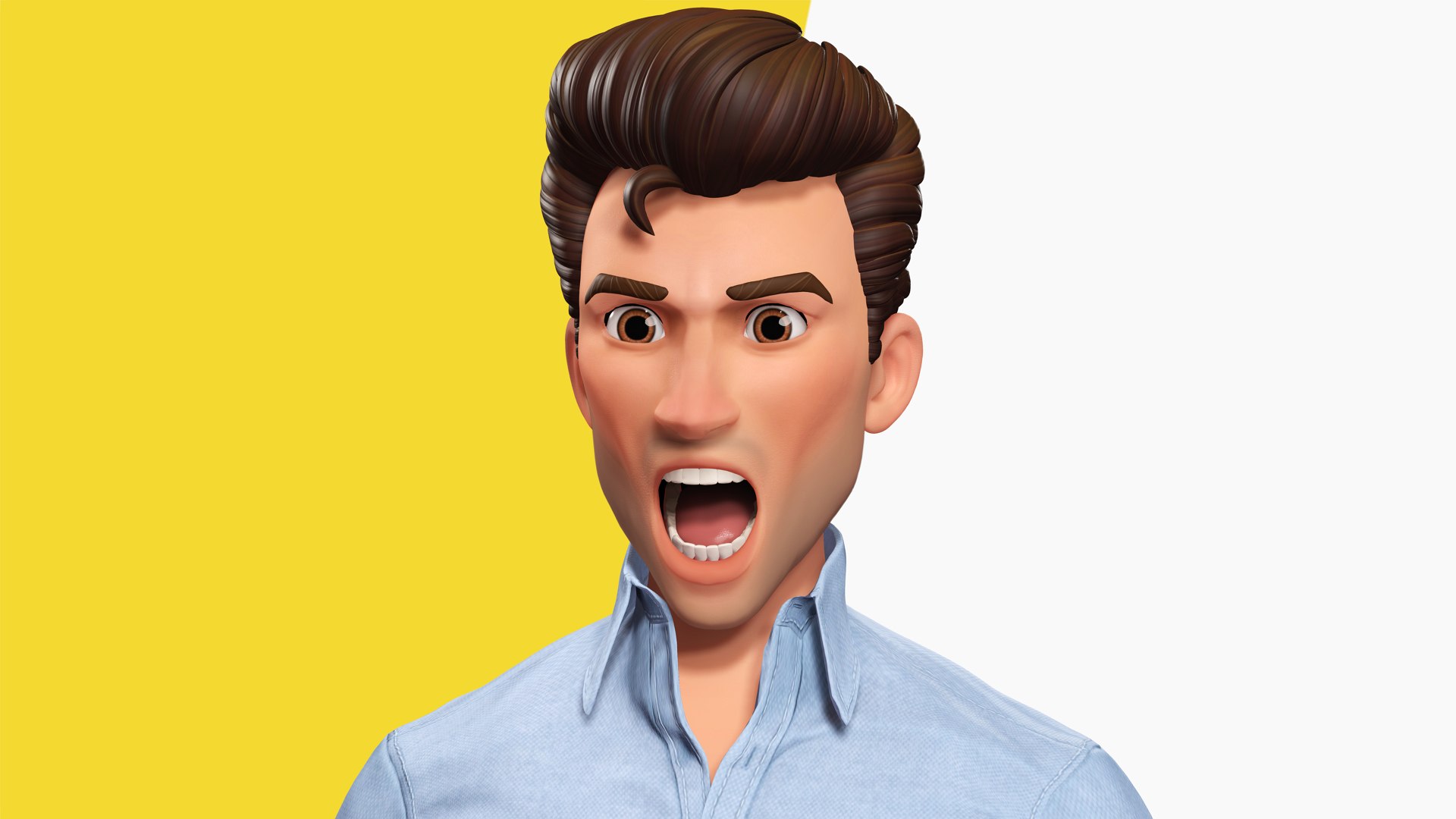 Classic Cartoon Man Rigged model RealTime Male 3D toon Low-poly 3D ...