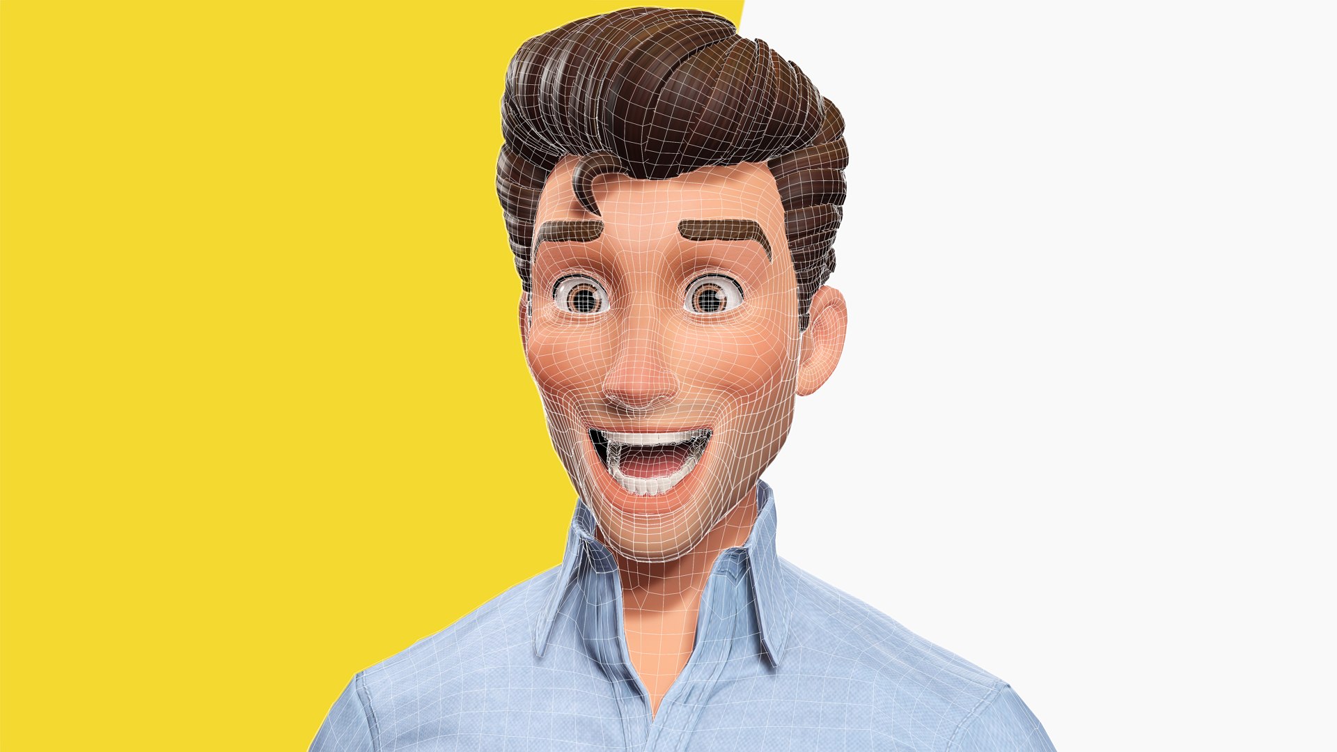 Classic Cartoon Man Rigged model RealTime Male 3D toon Low-poly 3D ...
