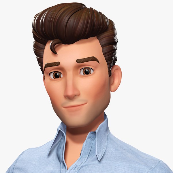 Classic Cartoon Man Rigged model RealTime Male 3D toon Low-poly 3D ...