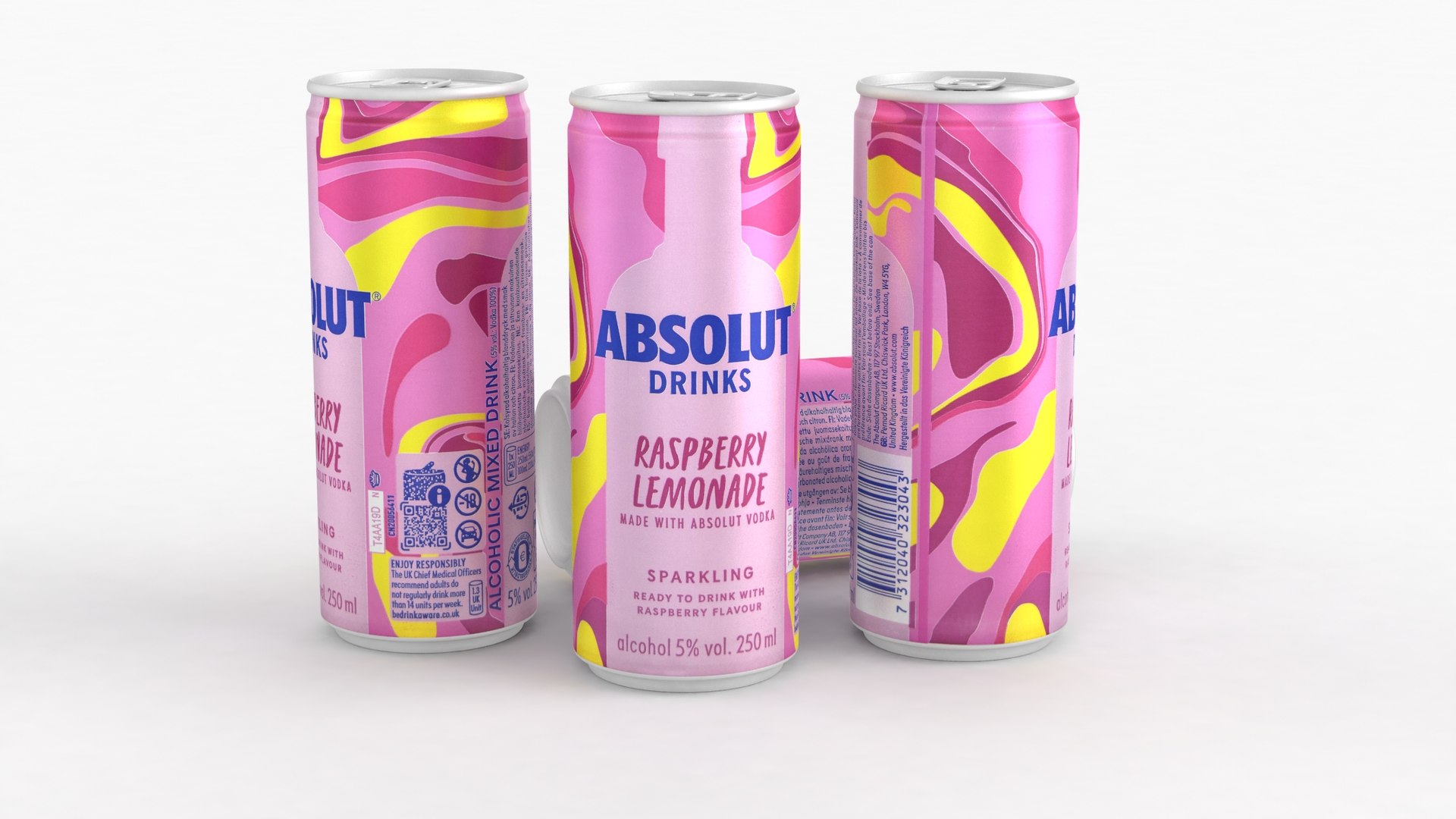 Alcohol Can Absolut Drinks Raspberry Lemonade 250ml 2024 Model ...