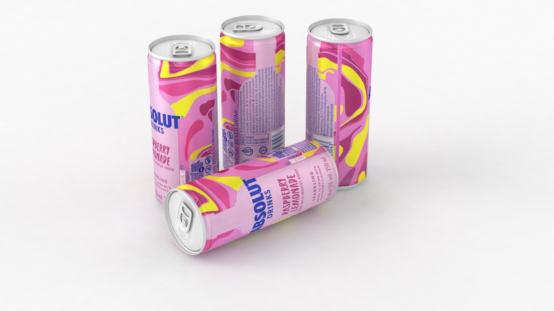 Alcohol Can Absolut Drinks Raspberry Lemonade 250ml 2024 Model ...