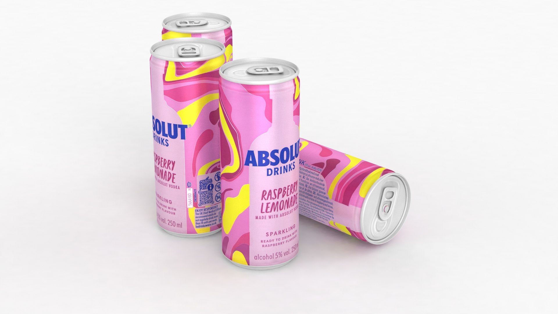 Alcohol Can Absolut Drinks Raspberry Lemonade 250ml 2024 Model ...