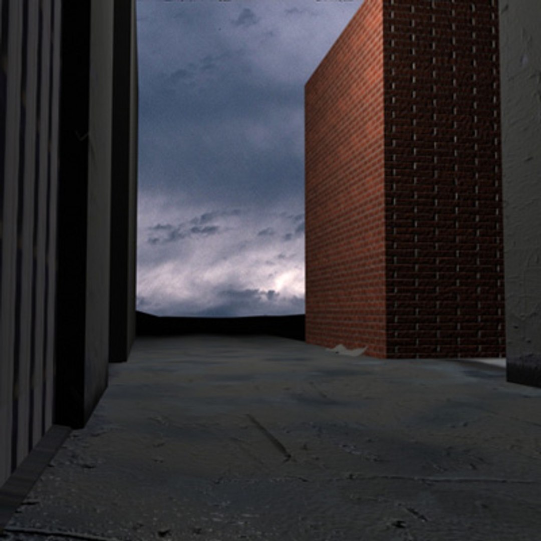 3dsmax Scene Deserted Street Corner