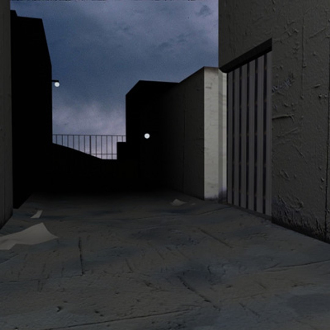 3dsmax Scene Deserted Street Corner