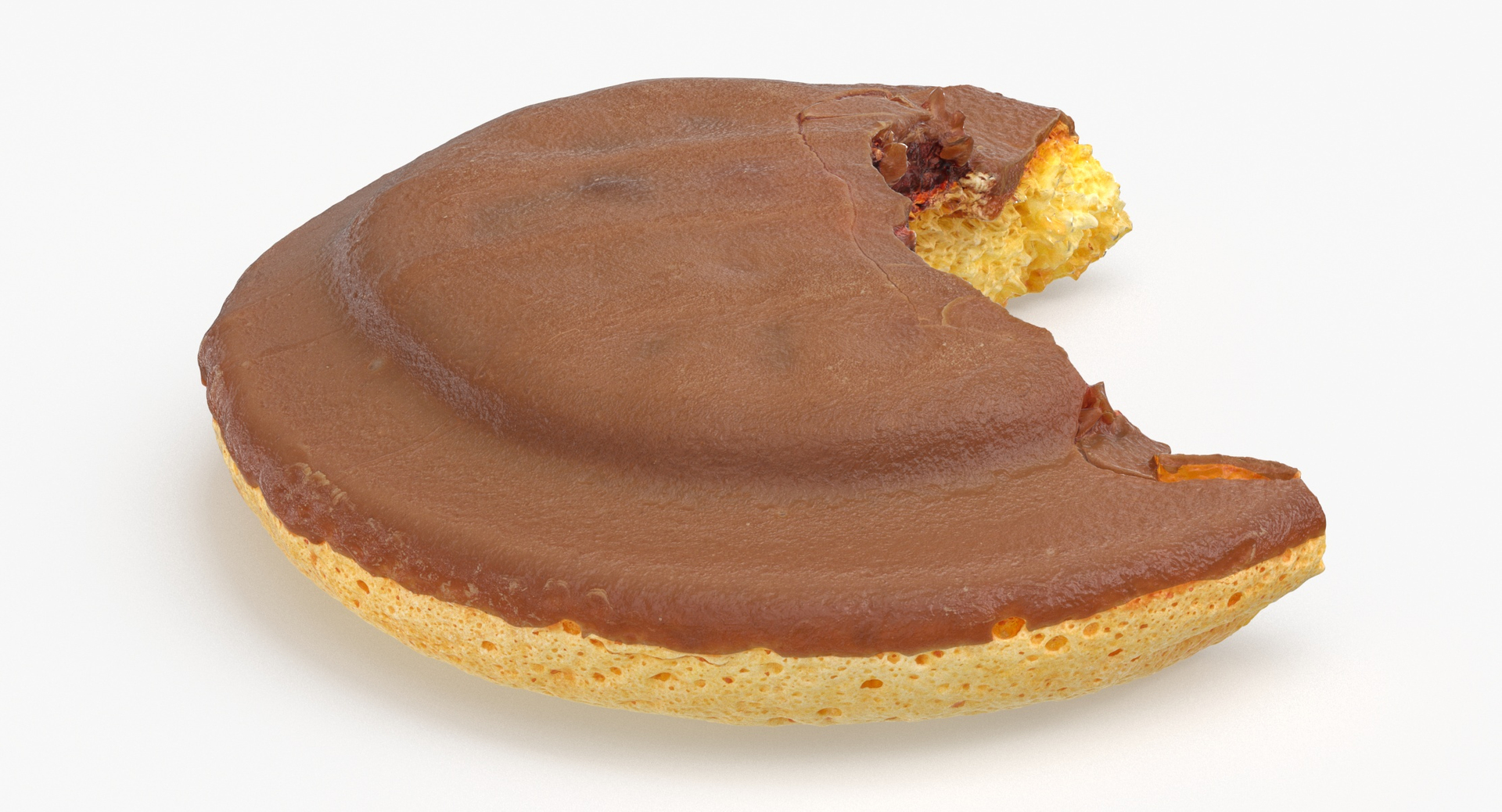 Chocolate Jaffa Cake With Raspberry Jelly 01 Bitten model - TurboSquid ...