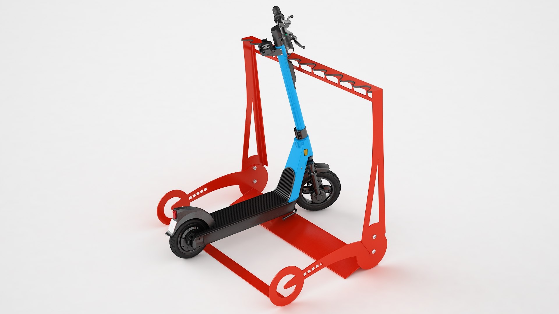 Scooter Parking Rack With Electric Scooter 09 3D - TurboSquid 2029351