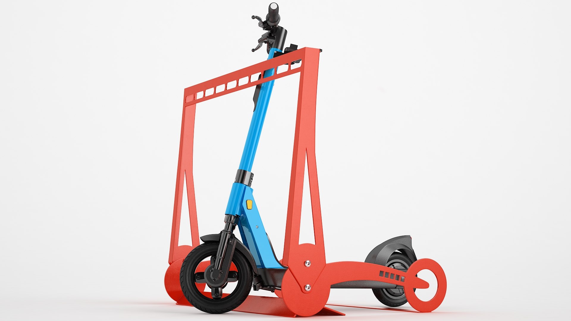 Scooter Parking Rack With Electric Scooter 09 3D - TurboSquid 2029351