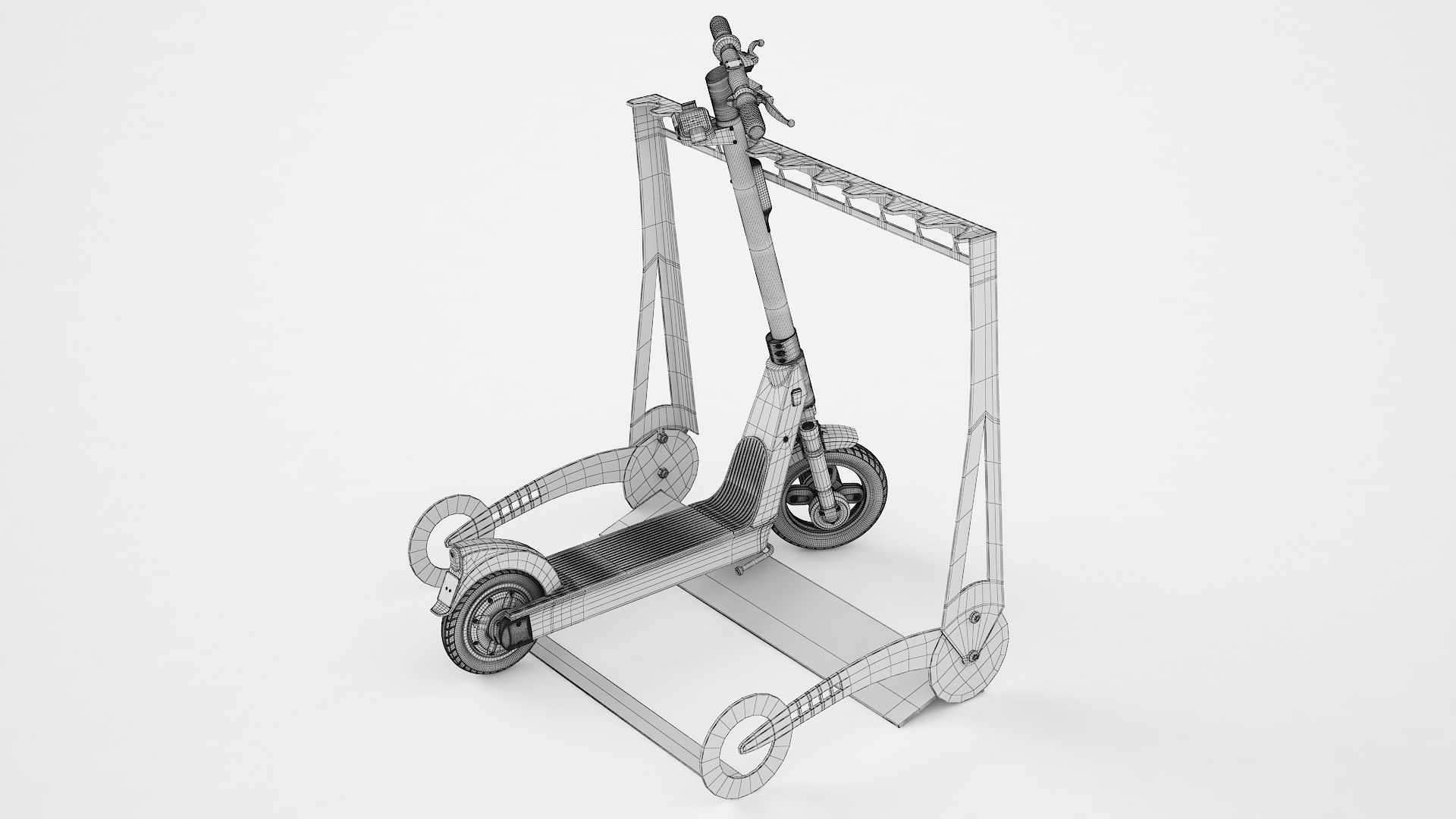 Scooter Parking Rack With Electric Scooter 09 3D - TurboSquid 2029351