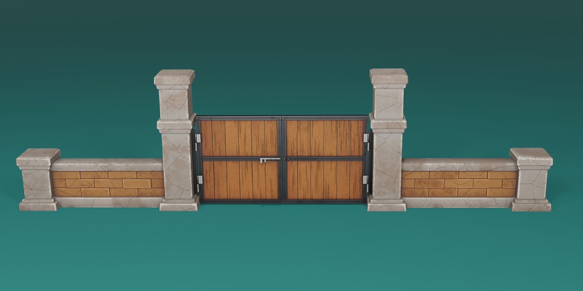 Stylized Low Poly Stone Fence And Gate 3D Model - TurboSquid 2278858