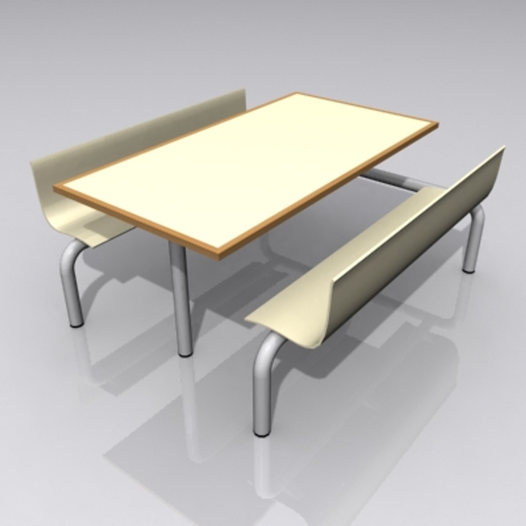 Cafe Diner Seat Bench 3d Model