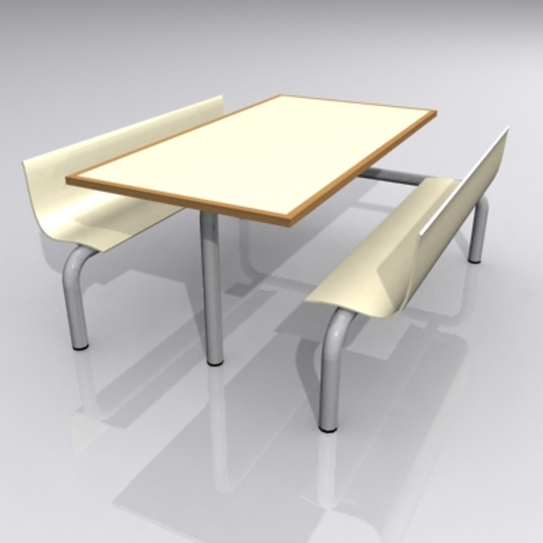 Cafe Diner Seat Bench 3d Model