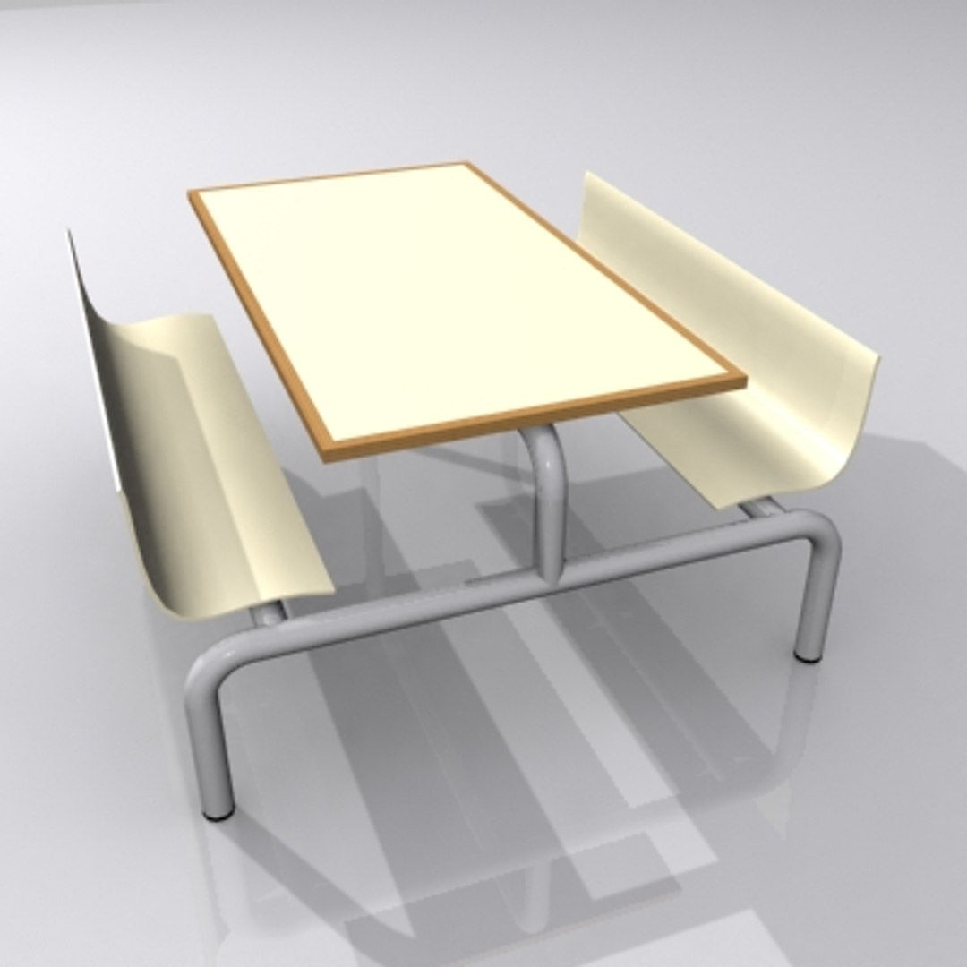 Cafe Diner Seat Bench 3d Model