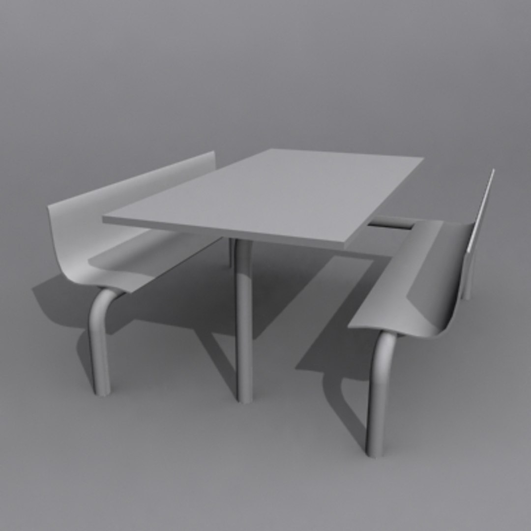 Cafe Diner Seat Bench 3d Model