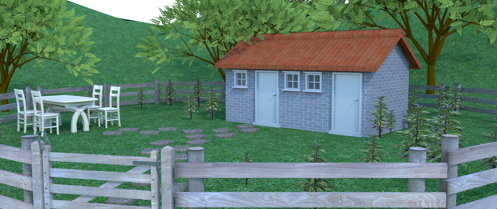 3D Model Small House Scene - TurboSquid 1427668