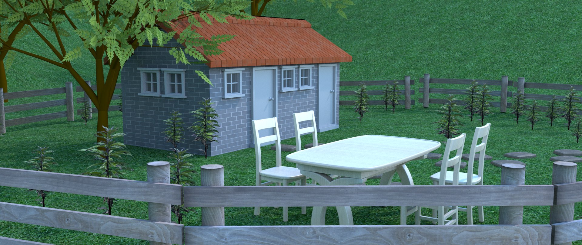 3D Model Small House Scene - TurboSquid 1427668